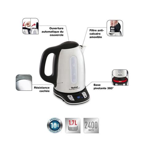 TEFAL KI240D10 Express Control Bouilloire sans fil électrique 1,7L, 2