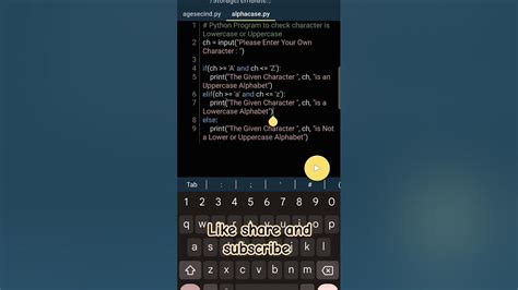 Check Character Is In Upper Or Lower Case Pythonifstatement