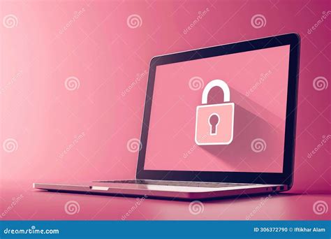 a laptop displaying a lock on the screen indicating secure access to the device an internet