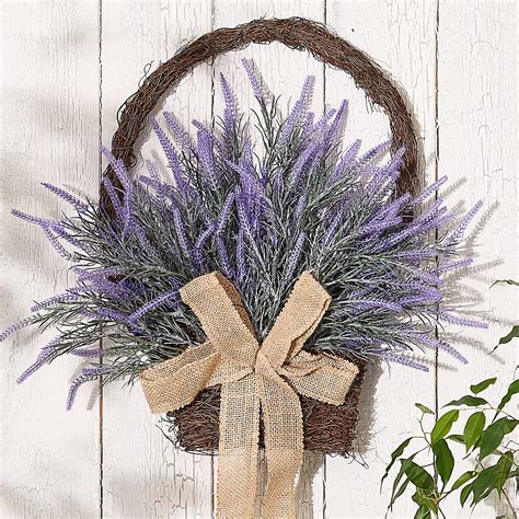 Classis Lavender Floral Basket Front Door Autumn Wreath Winter Spring