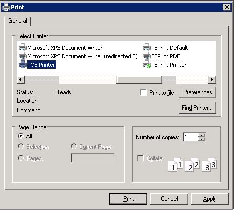 TSPrint Tech Support Page Terminalworks