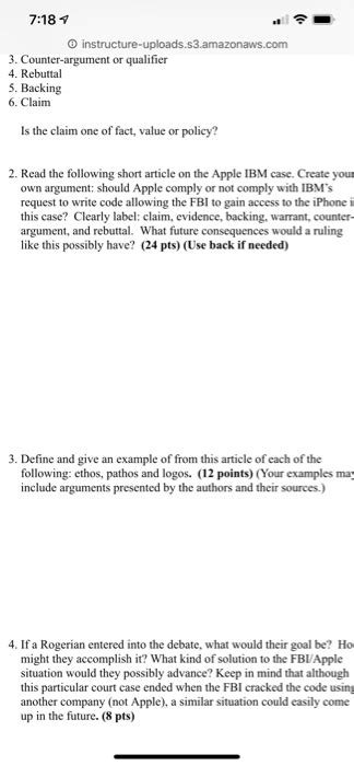 718 1 3 Counter Argument Or Qualifier 4 Rebuttal