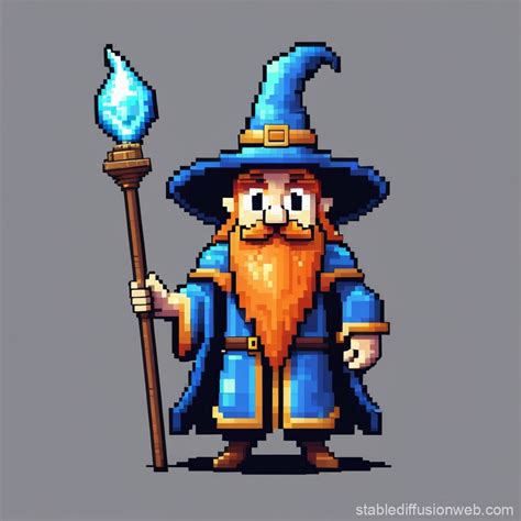 Wizard Pixel Art Character Stable Diffusion Online
