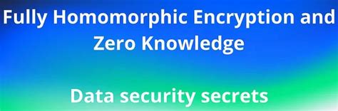 Dec Institute On Linkedin Fully Homomorphic Encryption And Zero Knowledge Data Security Secrets