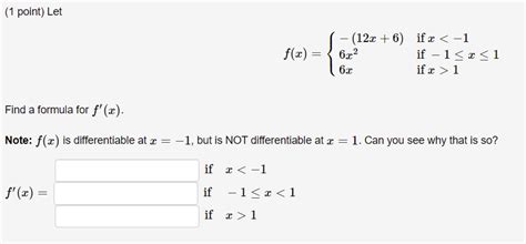 Solved Point Let F X X X If X