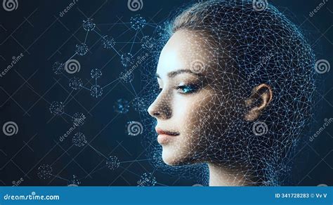 Female Silhouette With Digital Overlay And Network Stock Image Image Of Blue Profile 341728283