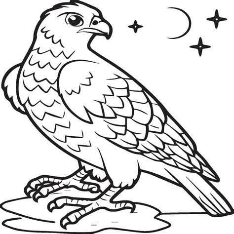 Red Tailed Hawk Coloring Page Hawk Coloring Pages