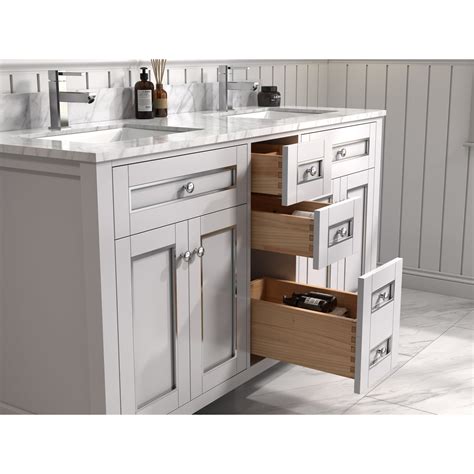 Legion Furniture 60 White Freestanding Vanity With Carrara White Marb