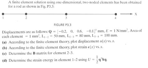 Solved A Finite Element Solution Using One Dimensional