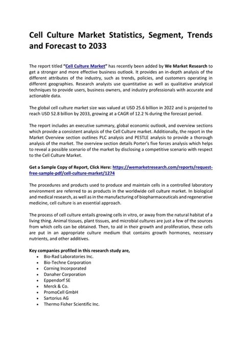 Ppt Cell Culture Market Statistics Powerpoint Presentation Free Download Id 13008856