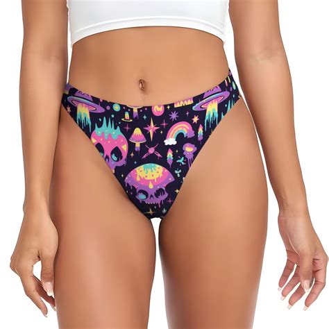 Hirioo Cartoon Skull Rainbow Space For G String Thongs For Women Sexy