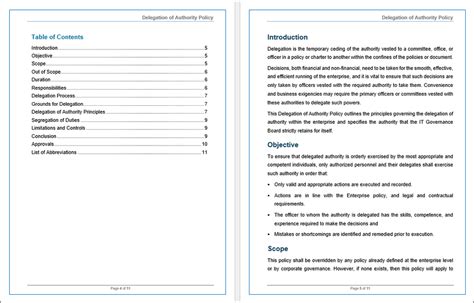 Cobit Delegation Of Authority Policy Template Itsm Docs Itsm Documents And Templates