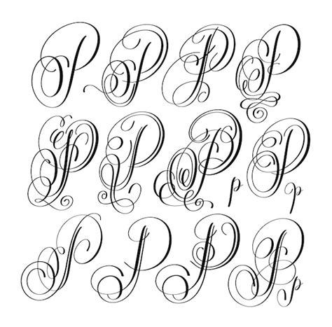 Fancy Cursive Letter P