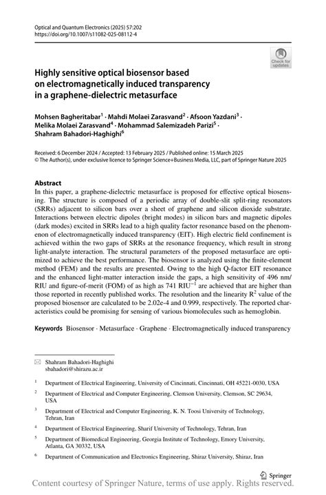 Highly Sensitive Optical Biosensor Based On Electromagnetically Induced Transparency In A