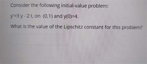 Solved Consider The Following Initial Value Problem Y 3