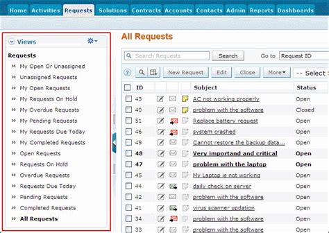 View Filtered Request