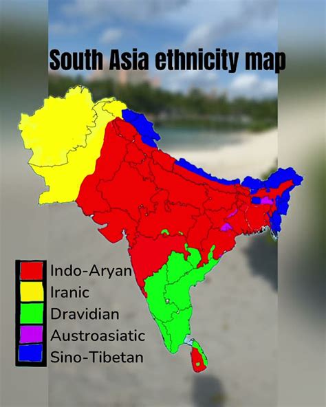 South Asia Ethnicity Mapmapping Geography India Srilanka Nepal