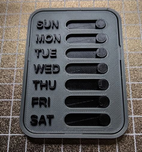 Weekly Reminder Sliders By Michael Moss Download Free Stl Model