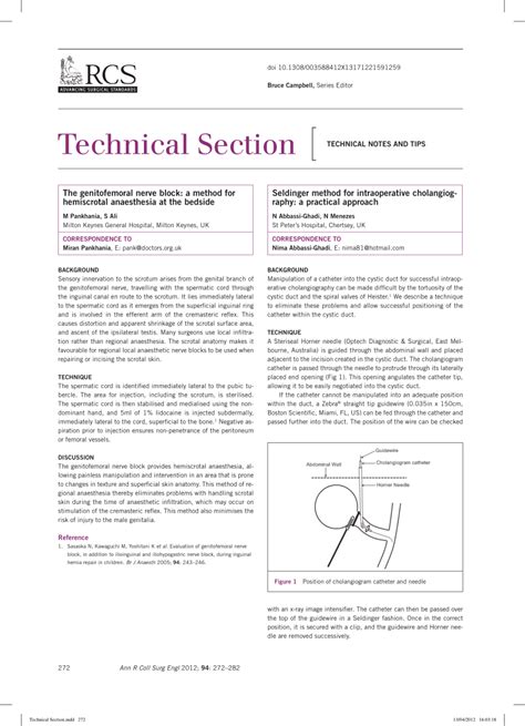 PDF The Genitofemoral Nerve Block A Method For Hemiscrotal Anaesthesia At The Bedside Response