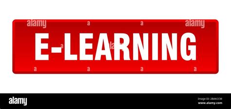 E Learning Button E Learning Square Red Push Button Stock Vector Image And Art Alamy