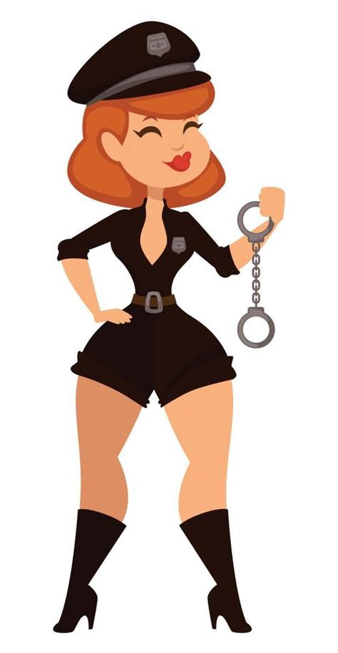 Woman In Sexy Police Officer Costume Isolated Female Character 19500800