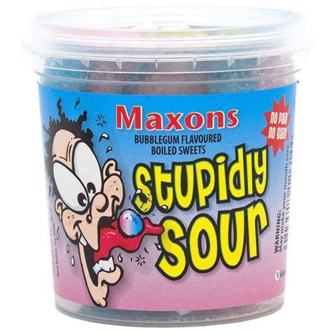 Maxons Stupidly Sour Bubblegum Flavour Boiled Sweets 75g Sweet Genie