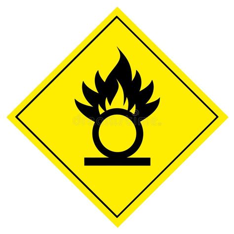 Oxidizing Agent Symbol Is Used To Warn Of Hazard Stock Illustration