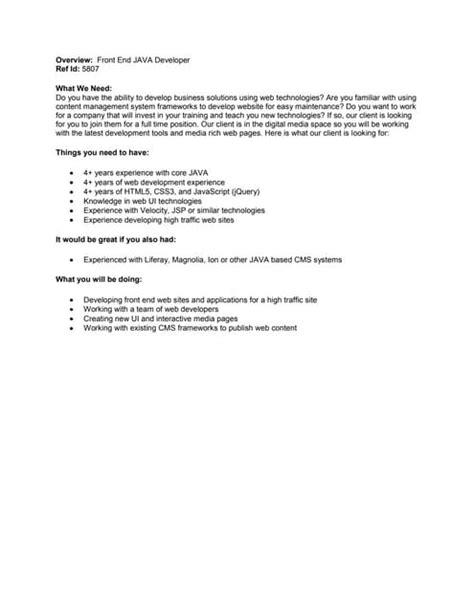 Frontend Java Devl Docx Web Development Internet