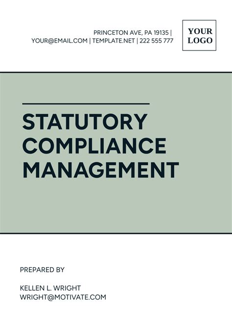 Free Statutory Compliance Management Template To Edit Online
