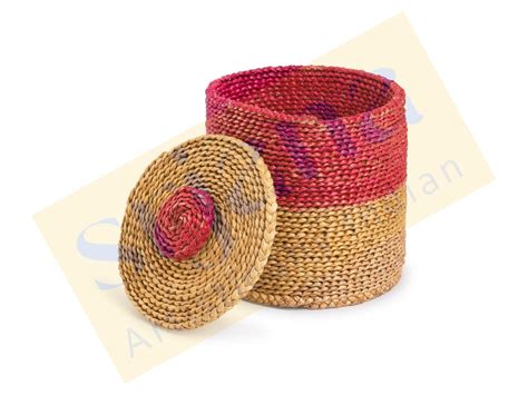 Handwoven Hogla Grass Cylindrical Basket Srjana