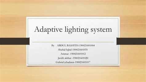 Adaptive Lighting Systempptx