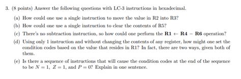 3 8 Points Answer The Following Questions With Chegg Com