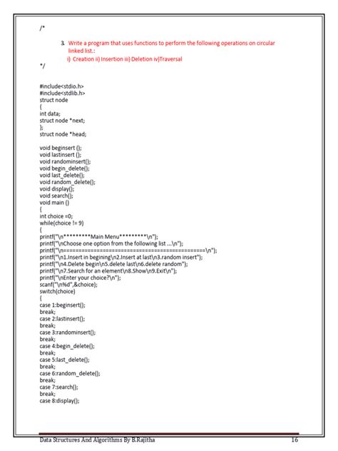 Dsa Manual 16 24 Pdf Algorithms And Data Structures Computer