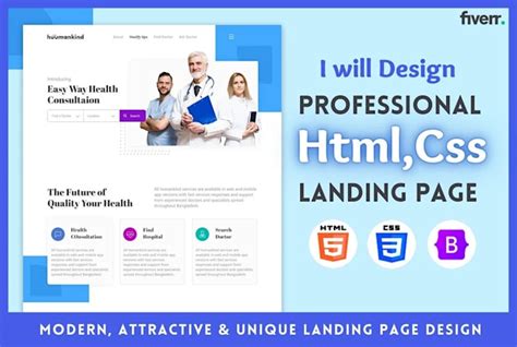 Create Any Landing Or Home Page Using Html Css And Js By Kidzworld Fiverr