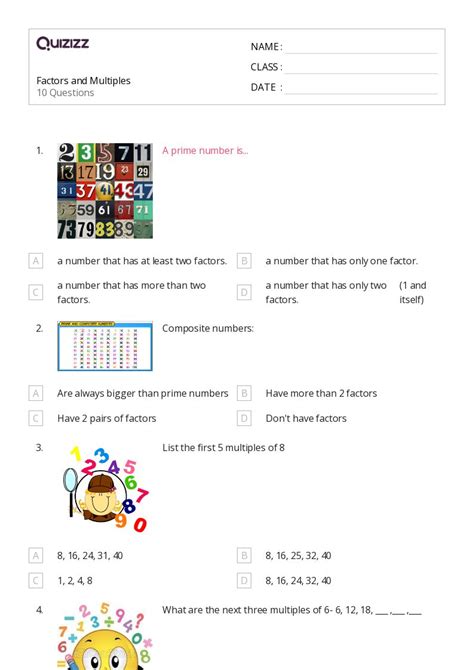 50 Factors And Multiples Worksheets For 5th Class On Quizizz Free And Printable 50 Factors And Multiples Worksheets For 5th Class On Quizizz Free And Printable