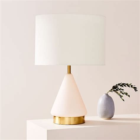 Metalized Glass Table Lamp Usb Small Blush Antique Brass Lamps