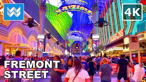4k Fremont Street Las Vegas Night Walking Tour And Travel Guide 🎧