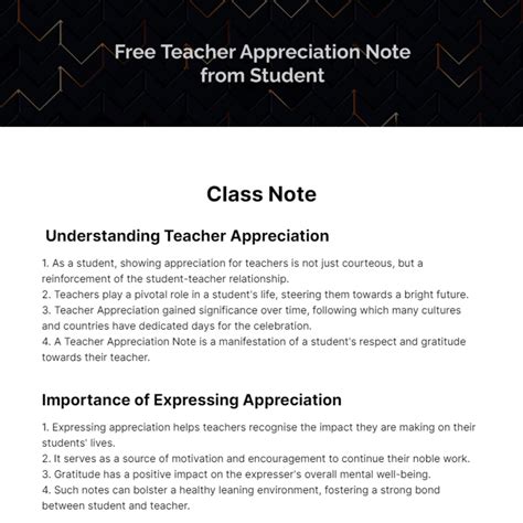 Free Class Notes Templates Editable And Printable