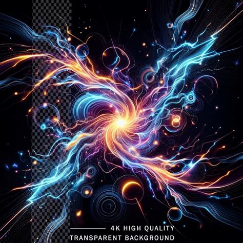 Premium Psd Spark Flames In The Center With Threads Of Electric