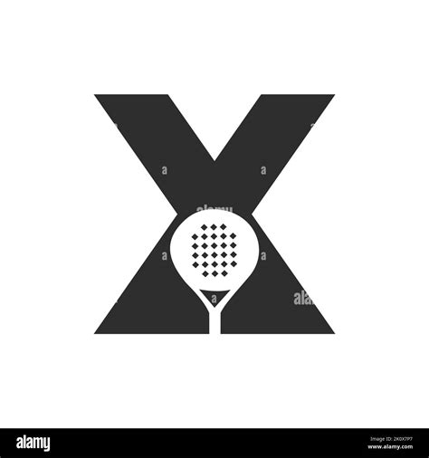 Letter X Padel Racket Logo Design Vector Template Beach Table Tennis Club Symbol Stock Vector