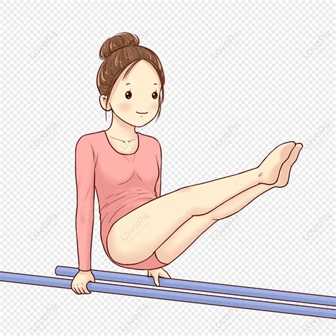 체조를 연습하는 소녀 Png 일러스트 무료 다운로드 Lovepik