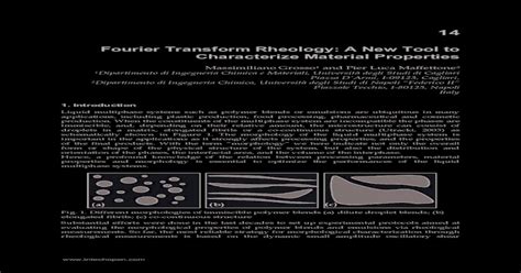 Pdf Fourier Transform Rheology A New Tool To Characterize Fourier Transform Rheology A