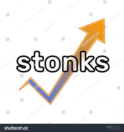 Inscription Stonks On Arrow Growing Graph เวกเตอร์สต็อก ปลอดค่า