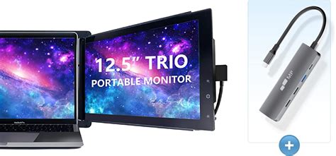 Amazon Com Trio Portable Monitor With In USB C Hub Full HD IPS Display For Dual
