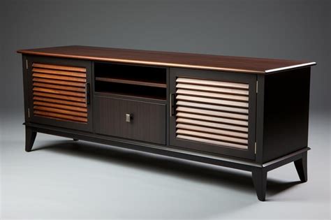 Contemporary Media Console With A Sleek Design And Ampl Premium Ai Generated Image