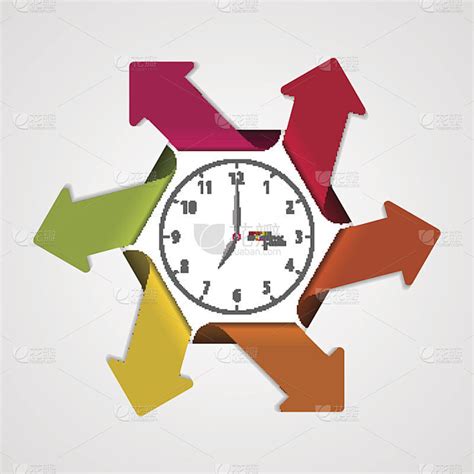带有箭头的信息图时钟。矢量图 带有箭头的信息图时钟。矢量图
