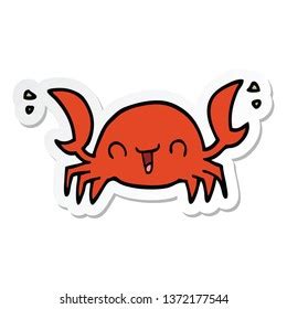 Sticker Cartoon Crab Stock Illustration 1372177544 Shutterstock