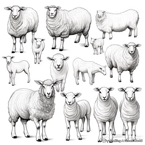 Realistic Sheep Coloring Page