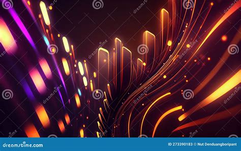 Generative Ai Neon Data Stream A Glowing 3d Render Abstract