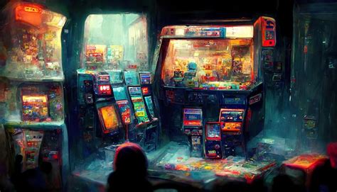 Premium Photo Video Game Arcade Concept Art Illustration
